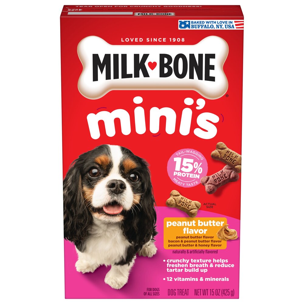 Peanut Butter Flavor Naturally & Artificially Flavored Mini Dog Biscuits